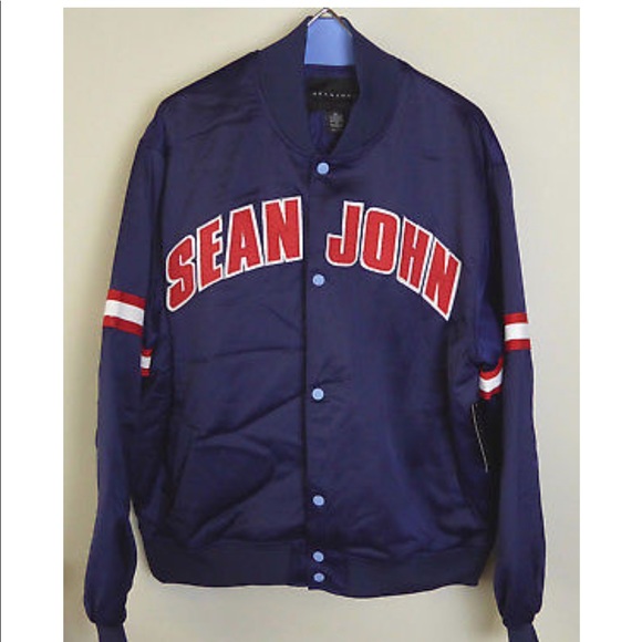Sean John | Jackets & Coats | Sean John Varsity Satin Bomber Jacket ...